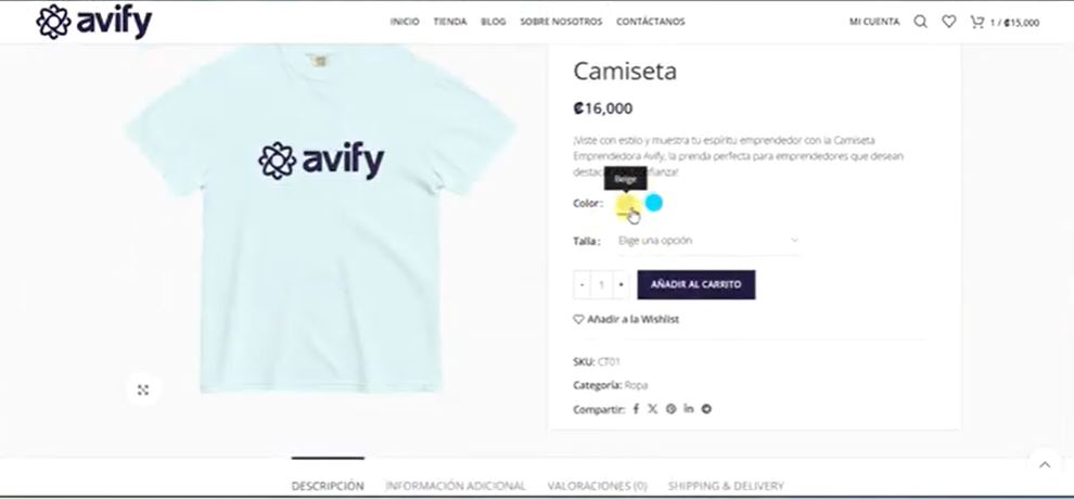 Paso a paso para crear productos variables en Avify - Avify