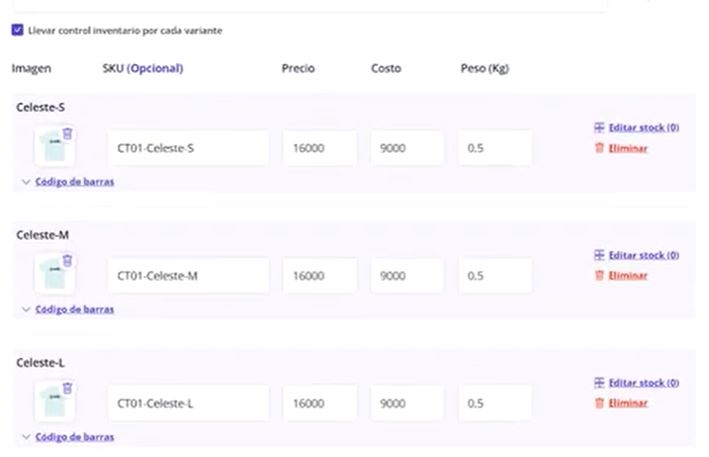 Paso a paso para crear productos variables en Avify - Avify